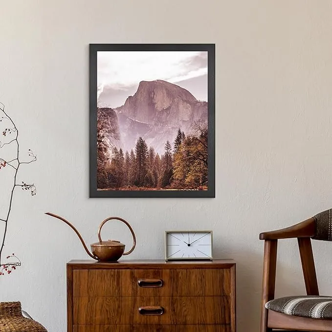 MCS Studio Gallery 16x20 Poster Frame Black Woodgrain, Vertical & Horizontal Wall Hanging Large ...